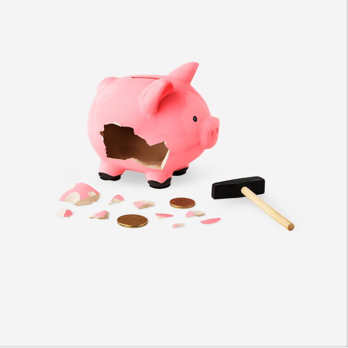 Charming Pink Piggy Bank with Hammer | Fun Savings Decor – Flying Tiger ...