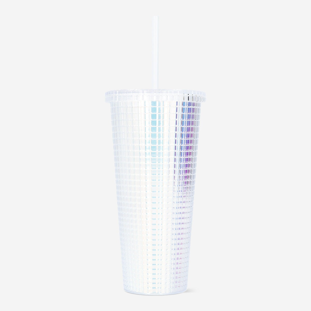 Tasse irisée avec couvercle et paille - Articles de boisson élégants ...