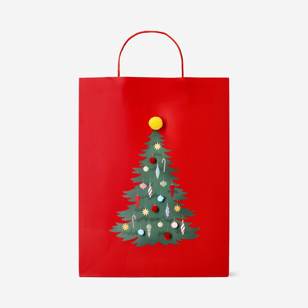 Christmas Gift Bag with Pom Pom Tree – 33 cm Festive Wrap – Flying ...