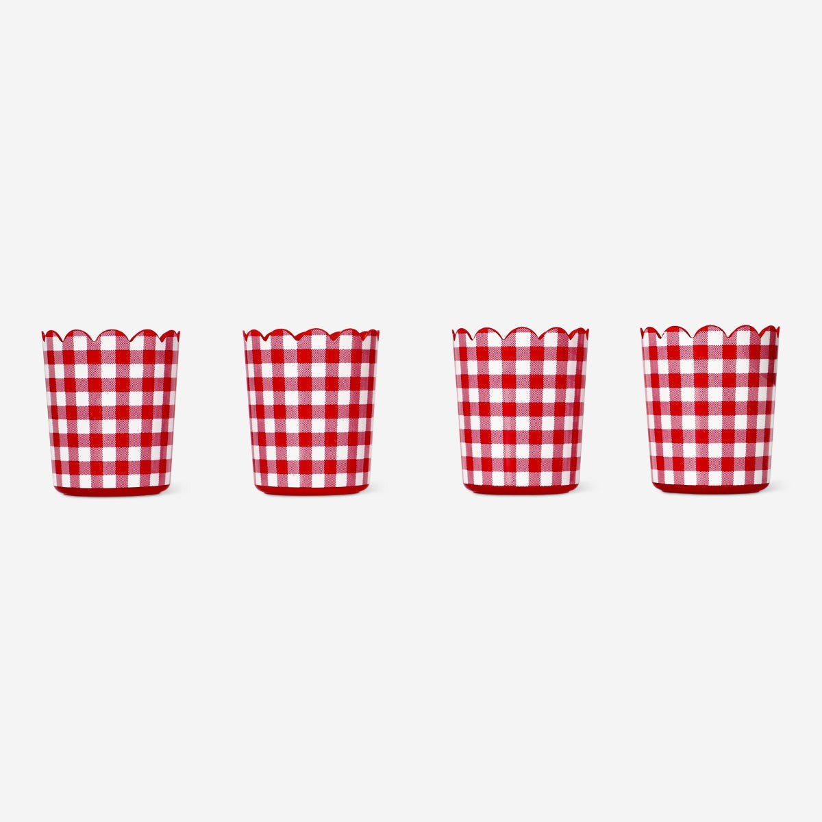 Red Checkered Plastic Cups Set of 4 | Party Tableware | Flying Tiger ...
