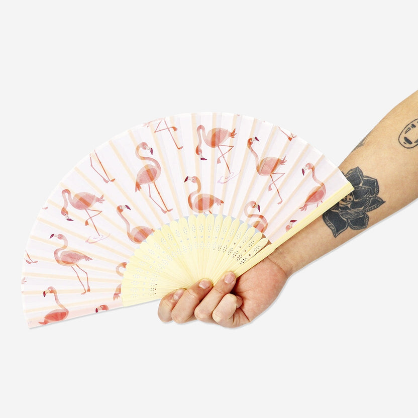 Flamingo Foldable Fan – Chic Summer Accessory for Outdoors – Flying ...