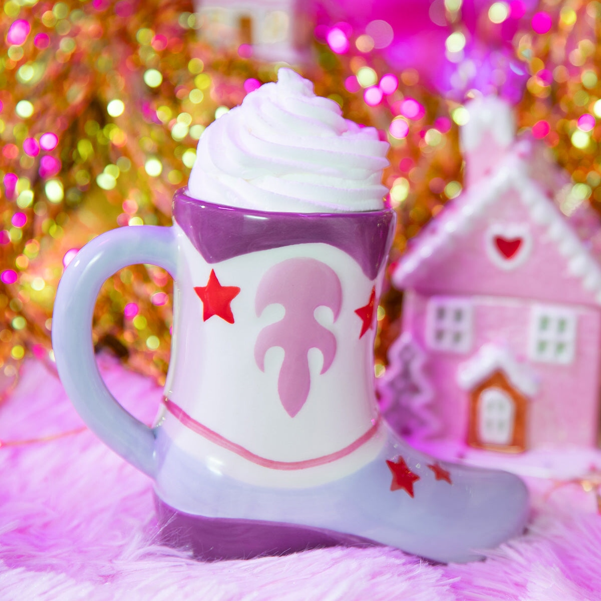 Purple cowboy boot shaped mug | Flying Tiger Copenhagen